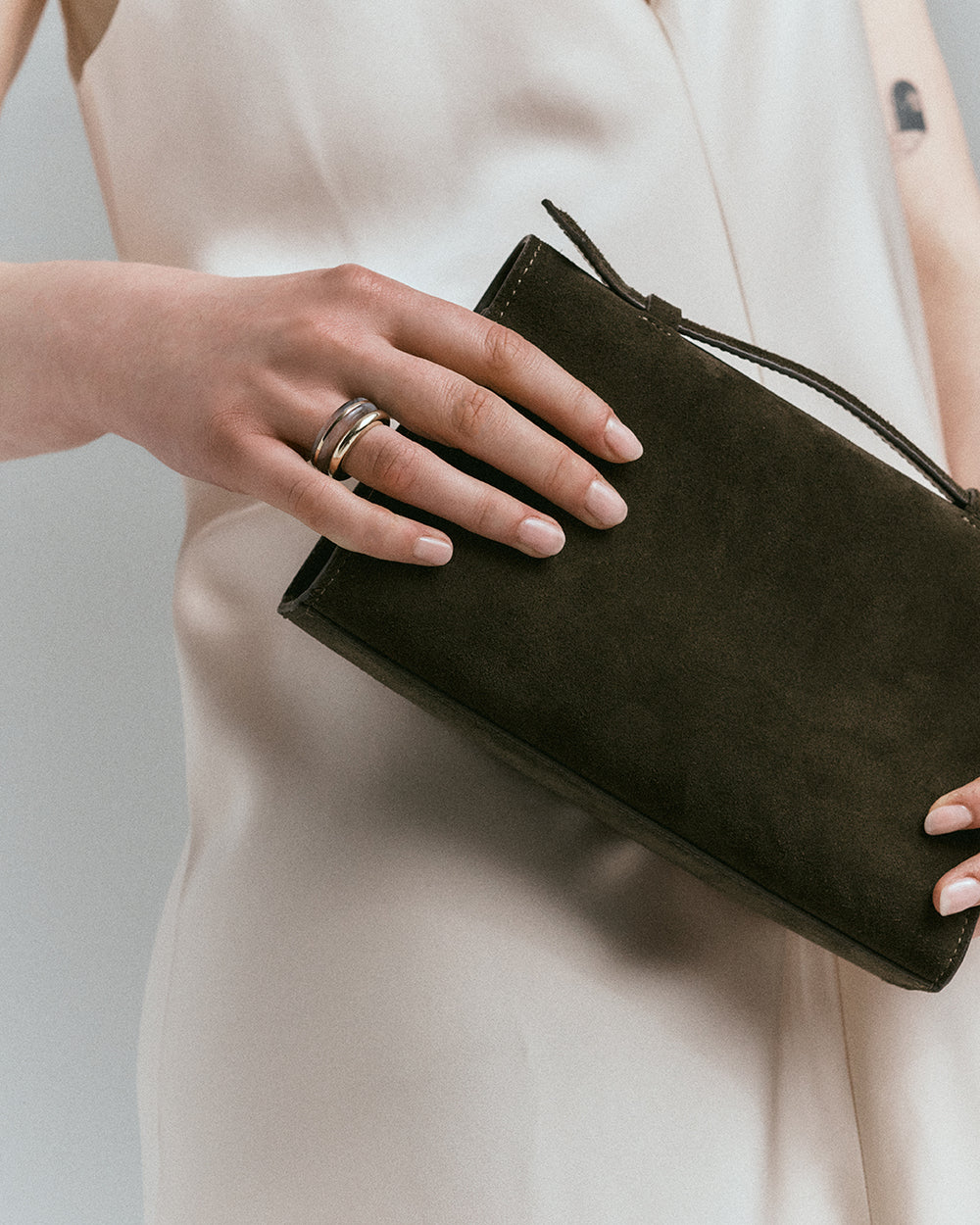 By Pariah Essential Gem Stacking Ring Botswana Agate 14K Gold