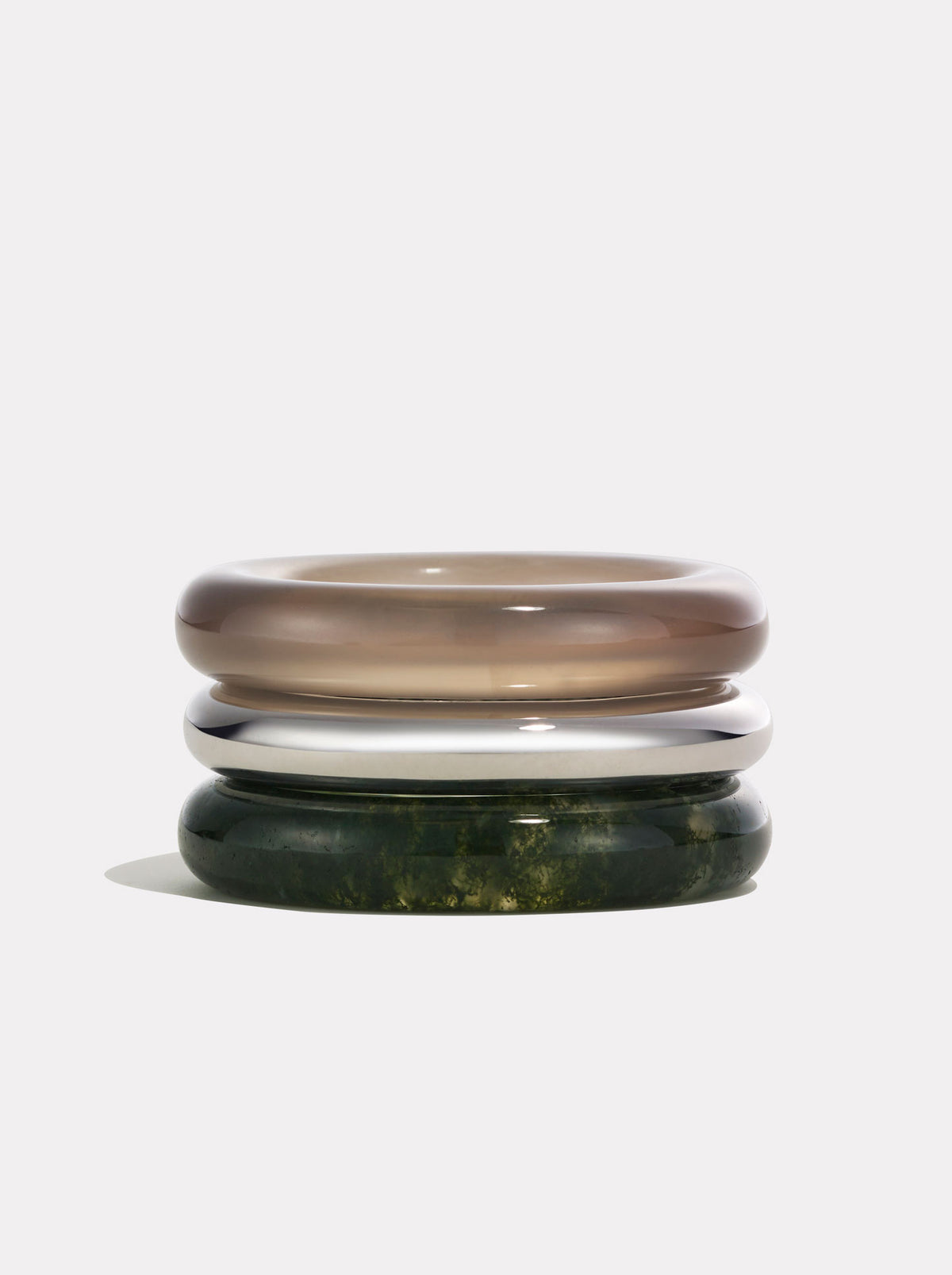By Pariah Stone Trilogy Stack Moss Agate & Grey Agate